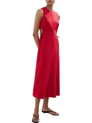 Mango Sleeveless A-line Dress With Side Cutouts - Red