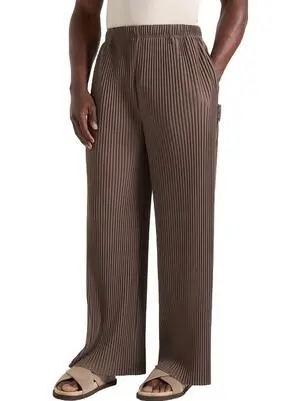 Manière De Voir Pleated Wide Leg Pants - Brown