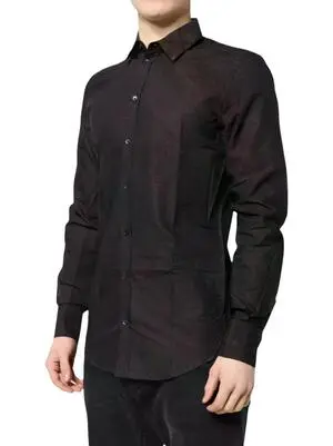 Dolce & Gabbana Dot-pattern Long-sleeve Shirt - Brown