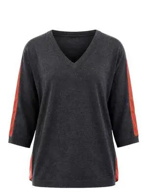 Costume National V-neck Paneled Sweater - Grey