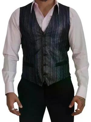 Dolce & Gabbana Striped Waistcoat - Black