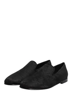 Dolce & Gabbana Floral Pattern Loafers - Black