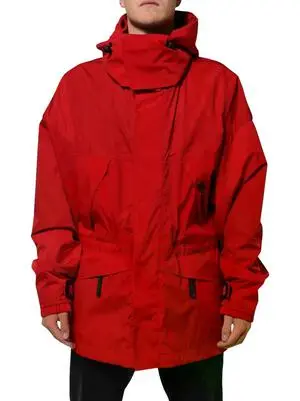 Dolce & Gabbana Hooded Ripstop Jacket - Red