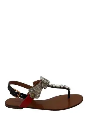 DOLCE & GABBANA Dolce & Gabbana Embellished Snakeskin Detail Sandals
