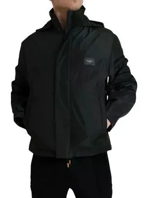 Dolce & Gabbana Logo Plaque Hooded Jacket - Black
