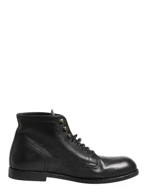 Dolce & Gabbana Leather Lace-up Ankle Boots - Black
