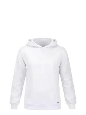 DANIELE ALESSANDRINI Logo Plaque Cotton Hoodie - White