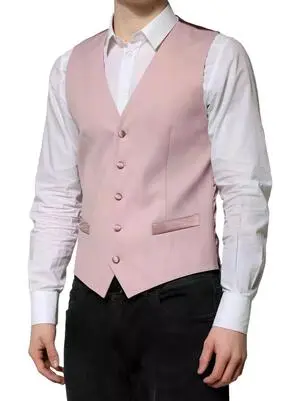 Dolce & Gabbana Slim-fit Button-fastening Waistcoat - Pink