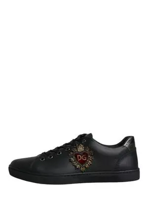 DOLCE & GABBANA Dolce & Gabbana Sacred Heart Patch Leather Sneakers
