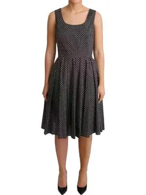 DOLCE & GABBANA Dolce & Gabbana Sleeveless Floral Print A-Line Midi Dress