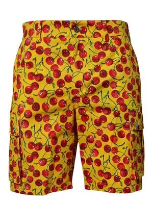 Dolce & Gabbana Cherry Print Cargo Shorts - Yellow