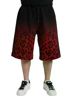 Dolce & Gabbana Leopard Print Ombré Shorts - Black