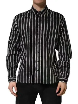 Dolce & Gabbana Stripe-print Cotton Shirt - Black