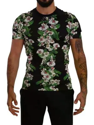 Dolce & Gabbana Orchid-print T-shirt - Black