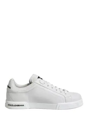 Dolce & Gabbana Logo Detail Leather Low-top Sneakers - White