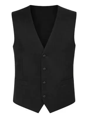 Dolce & Gabbana V-neck Wool Waistcoat - Black
