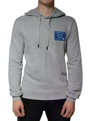 Dolce & Gabbana Logo Patch Hoodie - Grey