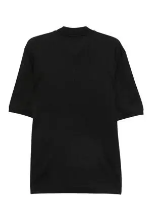 YES LONDON Quarter-zip Short-sleeve T-shirt - Black