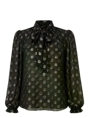 Dolce & Gabbana Polka-dot Pussy-bow Blouse - Black