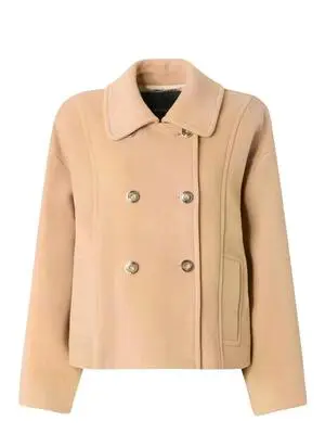 Pinko PINKO Double-Breasted Cropped Coat Neutrals
