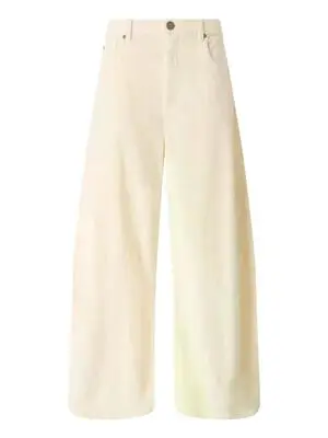 Pinko Corduroy Wide-leg Trousers - Neutrals