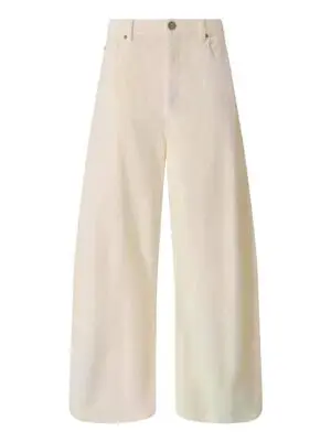 Pinko Corduroy Wide-leg Trousers - Neutrals