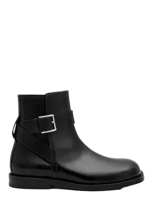 AMI Paris Buckle Leather Boots - Black