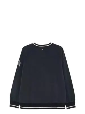 Lorena Antoniazzi Raglan Sleeve Sweater With Stripe Trim And Star Patch - Blue