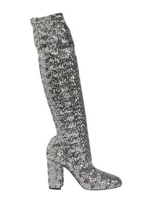 Dolce & Gabbana Sequined Over-the-knee Boots - Silver