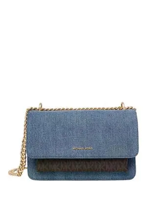 Michael Kors Logo-pattern Denim Shoulder Bag - Blue