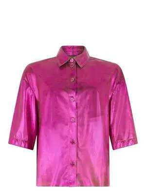 Roberto Cavalli Metallic Lurex Shirt - Pink