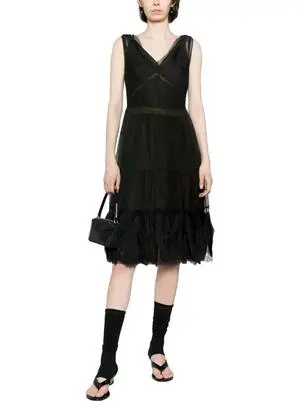 Marc Jacobs Ruffled Silk Dress - Black