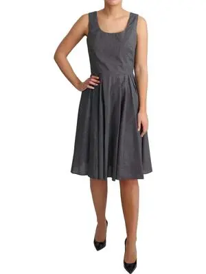 Dolce & Gabbana Polka-dot A-line Midi Dress - Grey