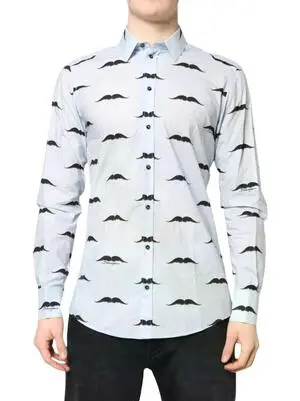 Dolce & Gabbana Martini Moustache-print Shirt - Blue
