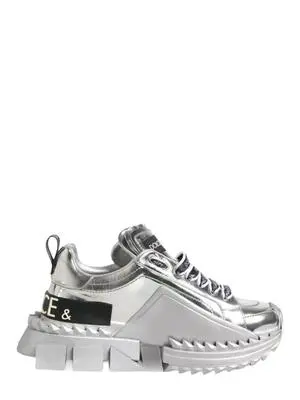 DOLCE & GABBANA Dolce & Gabbana Super Queen Sneakers In Silver-Tone Metallic