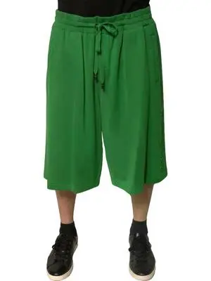 Dolce & Gabbana Embossed Logo Drawstring Shorts - Green