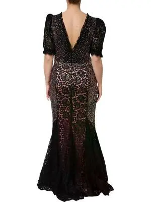 DOLCE & GABBANA Crystal-Embellished Lace Gown