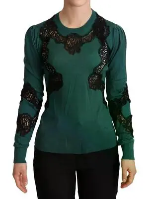 DOLCE & GABBANA Dolce & Gabbana Lace-Trim Puff-Sleeve Sweater