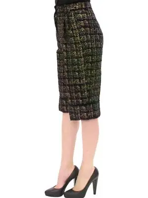 Dolce & Gabbana Tweed Knit Fringed Shorts - Black