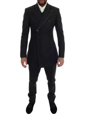 Dolce & Gabbana Double-breasted Wool Suit - Black