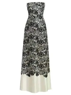 Dolce & Gabbana Floral Lace Corset Maxi Dress - Neutrals