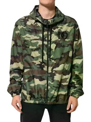 DOLCE & GABBANA Dolce & Gabbana Camouflage DG Logo Hooded Jacket