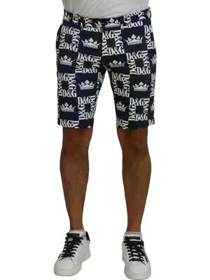 Dolce & Gabbana Printed Crown Motif Shorts - Blue