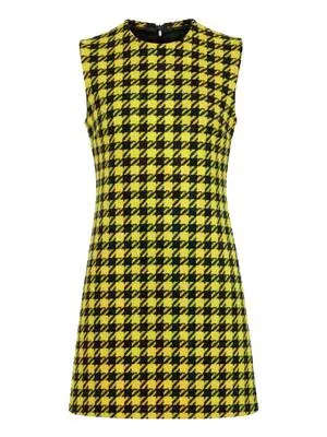 Dolce & Gabbana Houndstooth Pattern A-line Dress - Yellow
