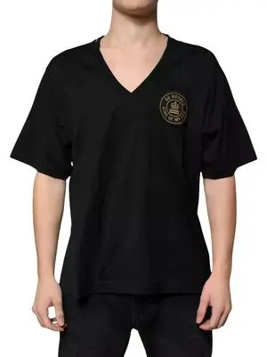 Dolce & Gabbana Dg-logo V-neck T-shirt - Black