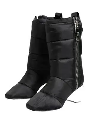 DOLCE & GABBANA Dolce & Gabbana Padded Mid-Calf Logo-Heel Boots