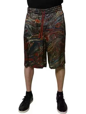 Dolce & Gabbana Marble Print Track Shorts - Red