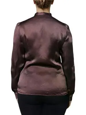 Dolce & Gabbana Silk Satin Pussy-bow Blouse - Brown