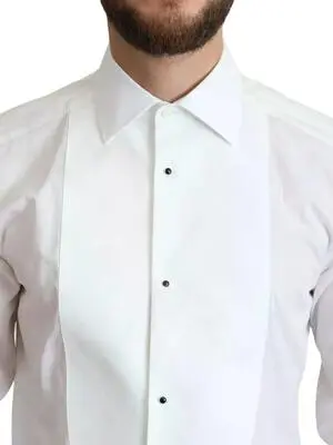 Dolce & Gabbana Bib Cotton-poplin Shirt - White