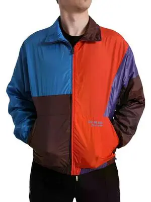 Dolce & Gabbana Colorblock Logo Embroidered Jacket - Red